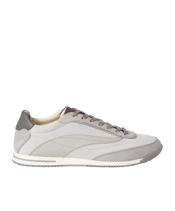 Brunello Cucinelli Techno Fabric And Nubuck Lace-up Sneakers