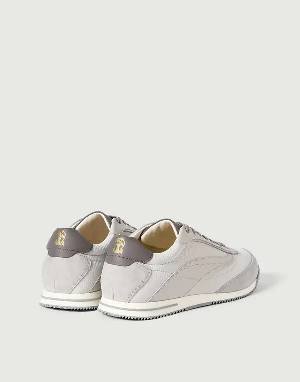 Brunello Cucinelli Techno Fabric And Nubuck Lace-up Sneakers