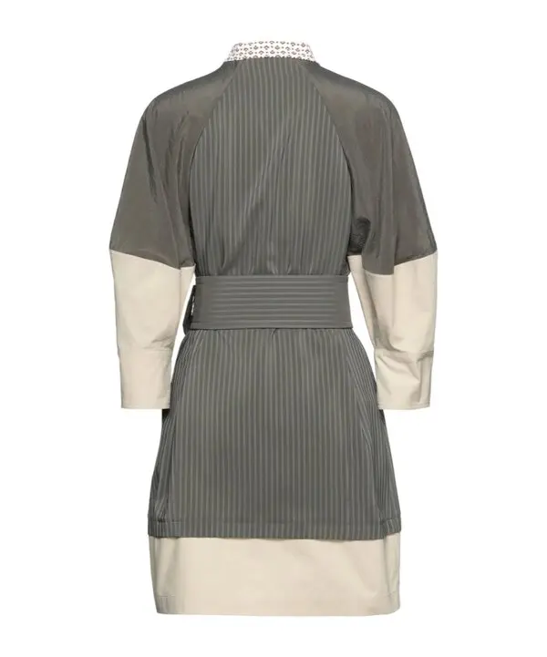 Chloé Multicolor Stand-collar Dress With Belt