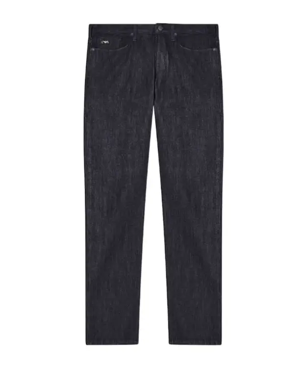 Emporio Armani J06 Slim-fit Jeans In Stretch Denim With Streaks - Black