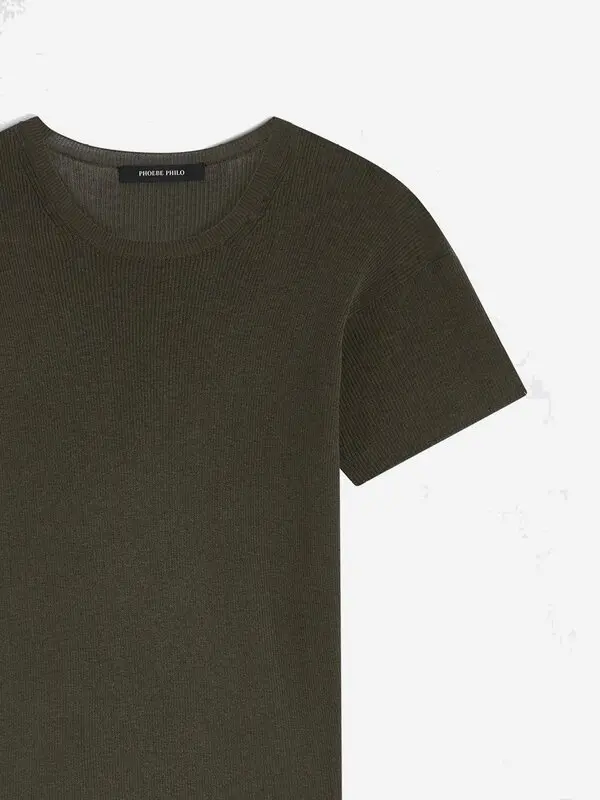 Phoebe Philo Crew Neck Ribbed T-shirt - Black