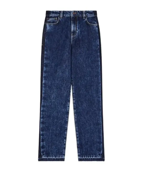 Emporio Armani J3h Regular-fit Jeans In Marbled Denim With Side Band