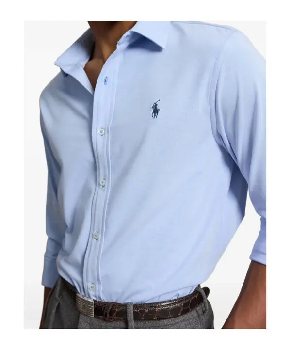 Polo Ralph Lauren Logo-embroidered Long-sleeve Shirt - Blue