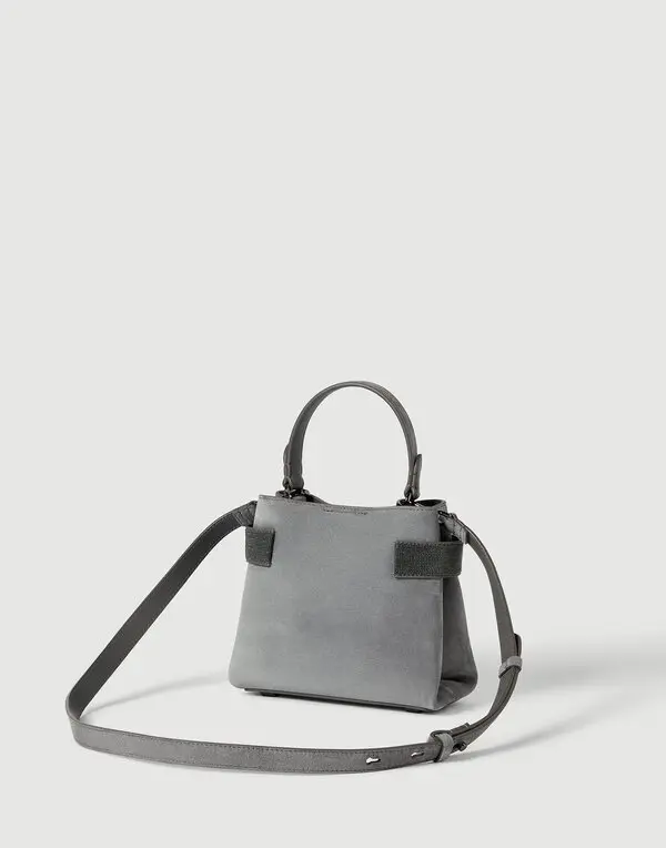Brunello Cucinelli Essence Small Top-handle Bag In Suede With Precious Bands