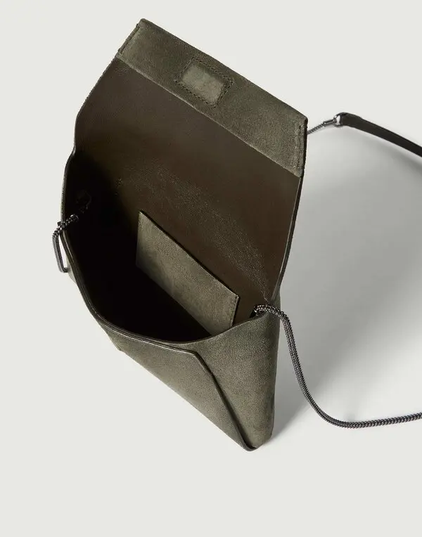 Brunello Cucinelli Suede Duo Pochette - Green
