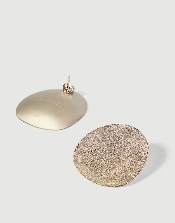 Brunello Cucinelli Sterling Shimmer Disc Earrings
