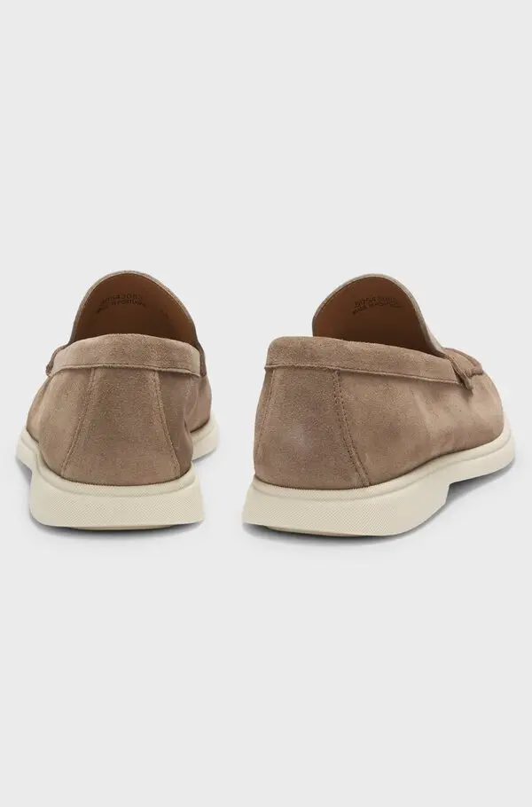 Hugo Boss Suede Loafers With Embossed Logo