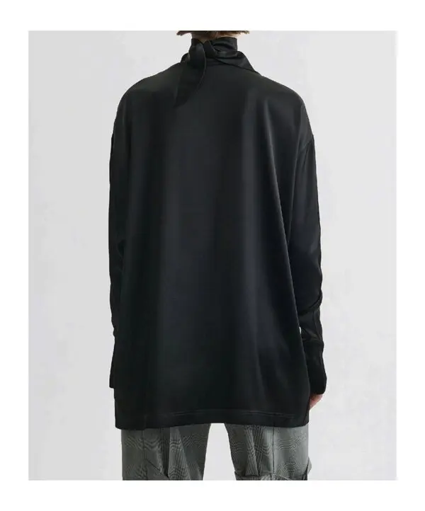 Phoebe Philo Tie-neck Top In Stretch Silk Satin