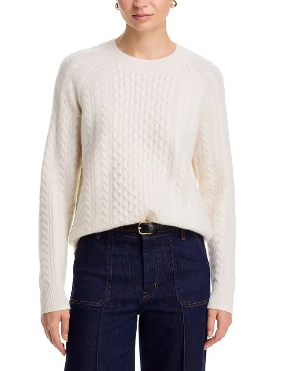 Bloomingdale'S Crewneck Cable Knit Sweater