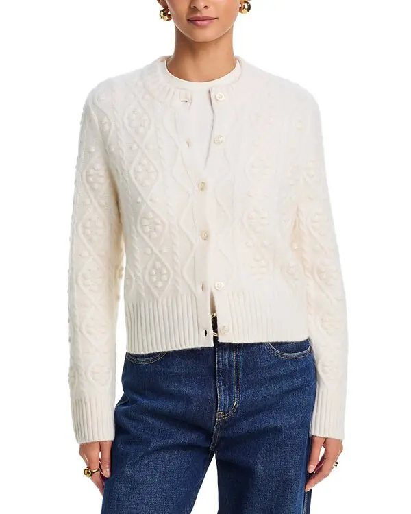 Aqua Cashmere Cable Knit Cardigan