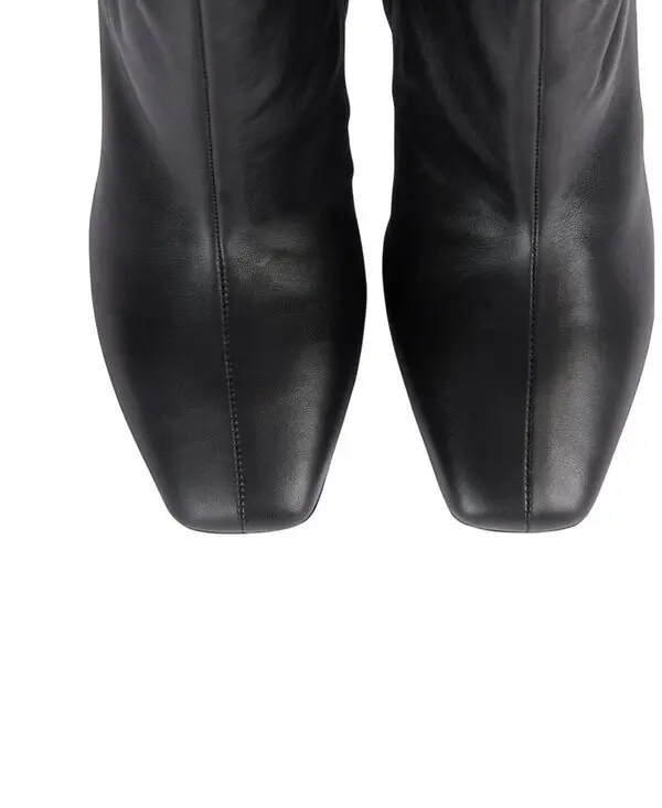 Balmain Wedge Smooth Leather Ankle Boots