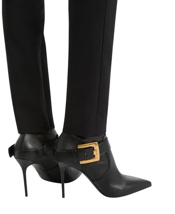 Balmain Anthem Stretch Leather Ankle Boots