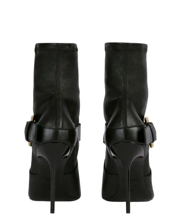 Balmain Anthem Stretch Leather Ankle Boots