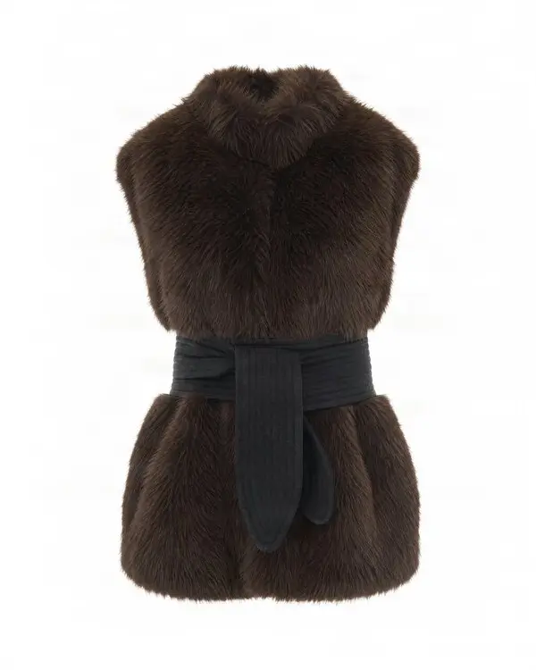 Liu Jo Faux Fur Sleeveless Vest - Brown Umber
