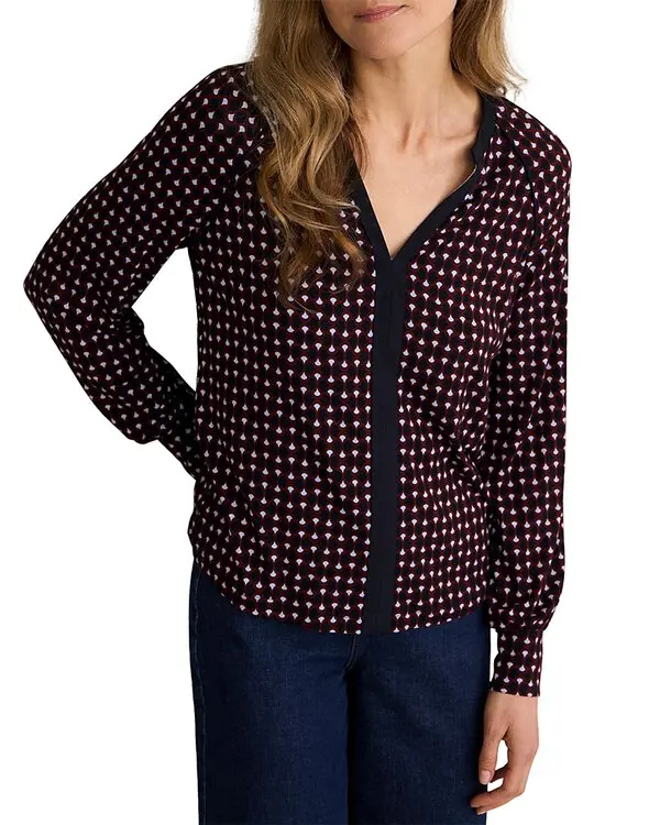 HOBBS LONDON Zelia Printed Top - Navy Multi