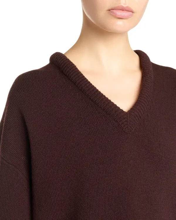 Acne Studios Layered Look Wool Sweater With Leather Elbow Patches