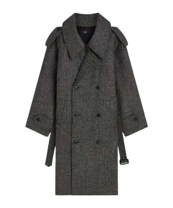 Phoebe Philo Graphic Contrast Wool Trench Coat
