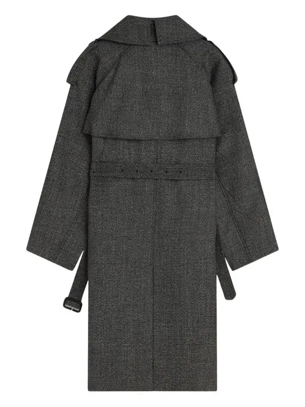 Phoebe Philo Graphic Contrast Wool Trench Coat
