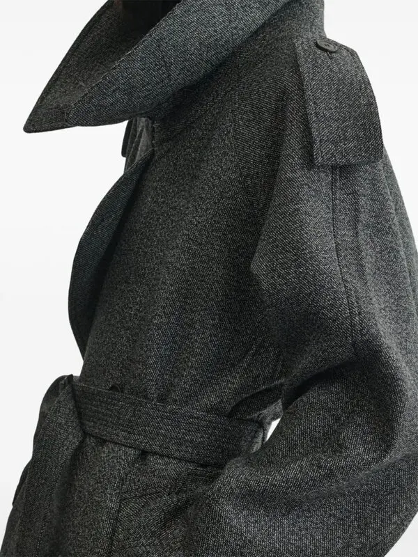 Phoebe Philo Graphic Contrast Wool Trench Coat
