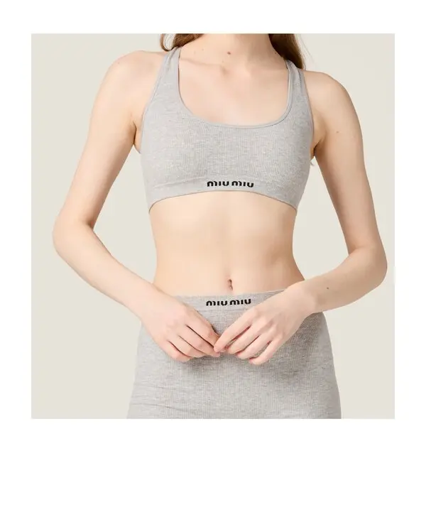 Miu Miu Seamless Mélange Racerback Crop Top