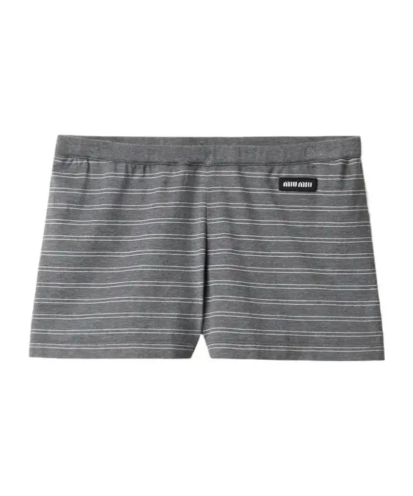 Miu Miu Striped Jersey Boxer Shorts - Gray
