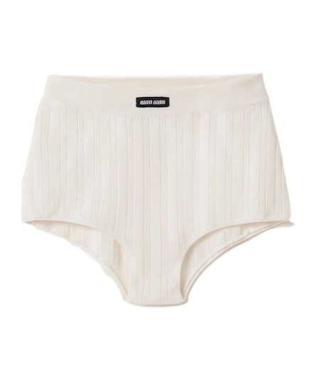 Miu Miu Cashmere And Silk Shorts - White