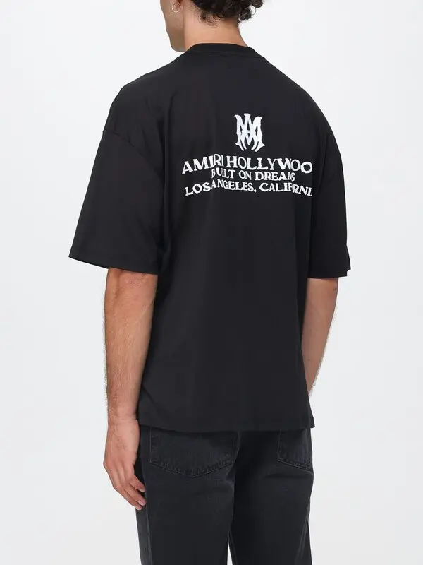 Amiri Relaxed Fit Cotton Crewneck T-shirt With Contrast Logo And Dropped Shoulders
