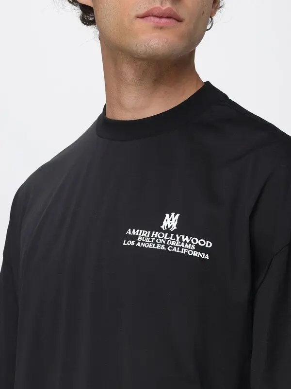 Amiri Relaxed Fit Cotton Crewneck T-shirt With Contrast Logo And Dropped Shoulders