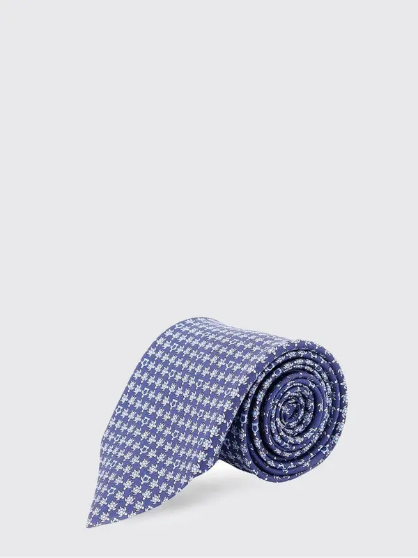 FERRAGAMO Gancini Graphic Print Silk Tie