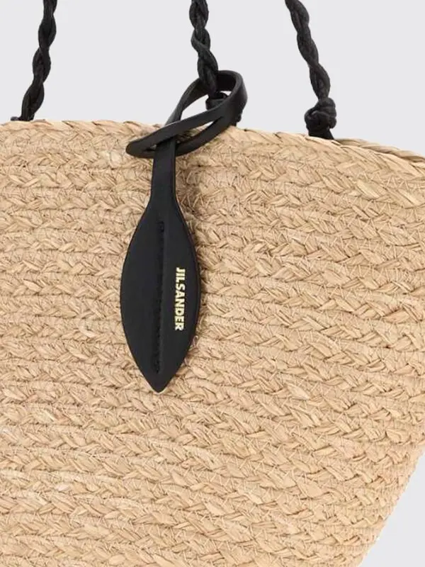 JIL SANDER Small Tangle Raffia Tote Bag With Braided Handle