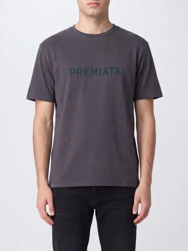 Premiata Cotton Crewneck T-shirt With Contrast Logo And Dropped Shoulders