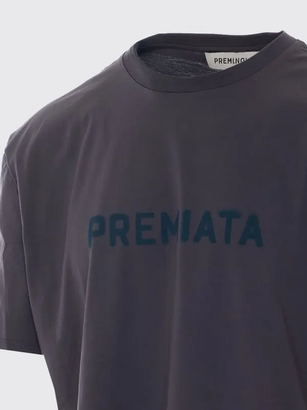 Premiata Cotton Crewneck T-shirt With Contrast Logo And Dropped Shoulders