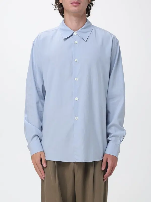 Our Legacy Casual Lyocell And Cotton-blend Shirt With French Collar - Blue