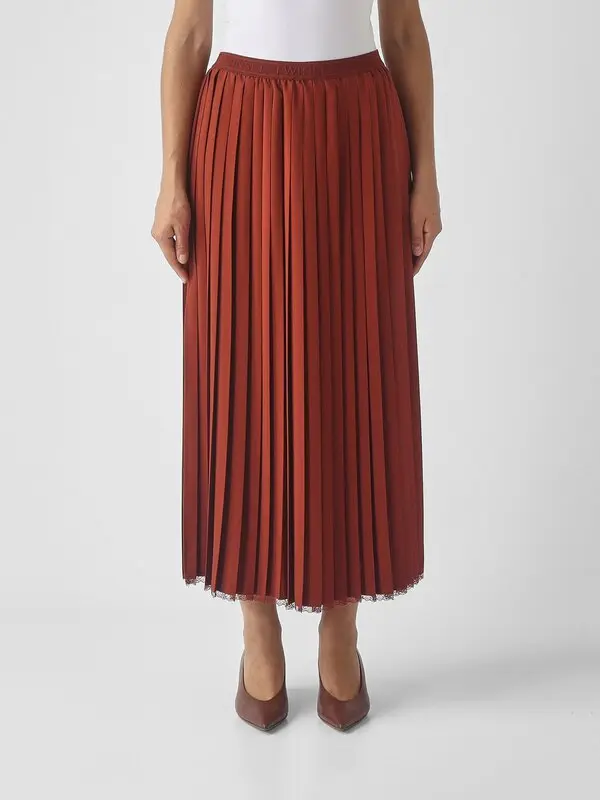 TWINSET Pleated Midi Skirt - Cherry