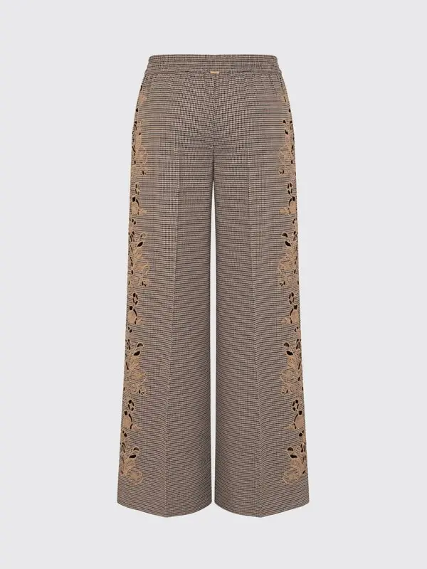 TWINSET Wide Leg Pants With Embroidered Detailing