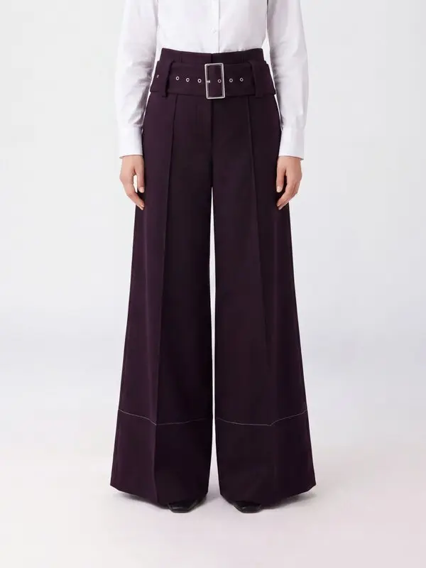 Liviana Conti Wide Leg Belted Trousers