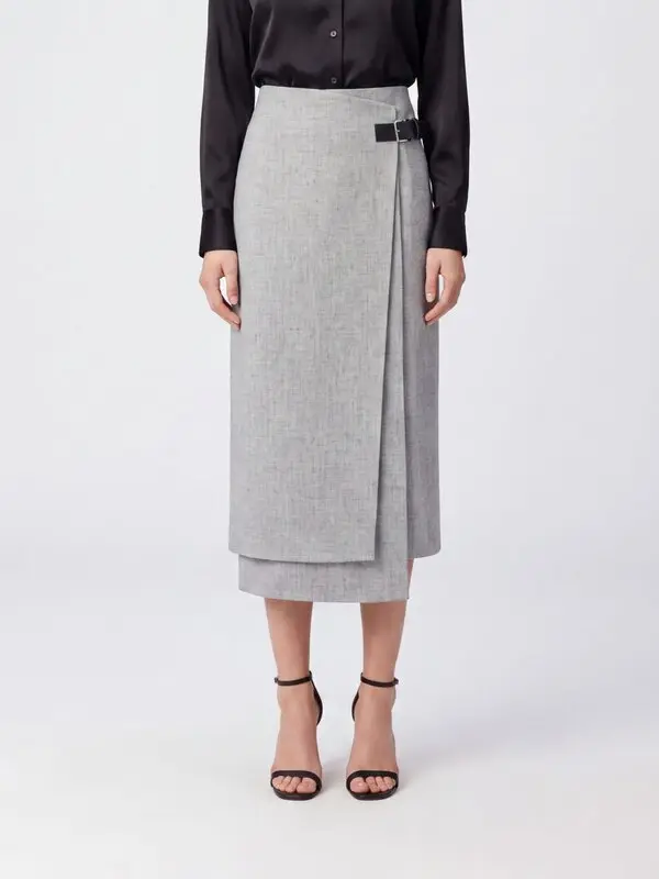 Liviana Conti Wrap Skirt With Buckle Detail