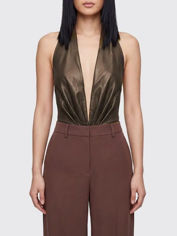 Andamane Halter Neck Bodysuit - Brown