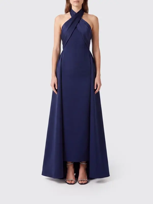 Solace London Halterneck Maxi Gown - Blue