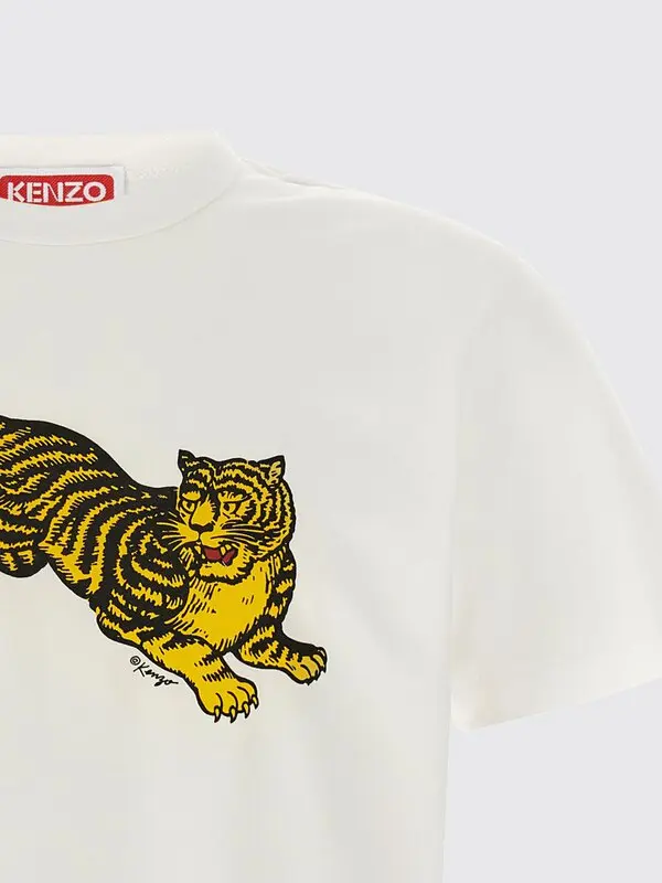 Kenzo Graphic Print Cotton Crewneck T-shirt