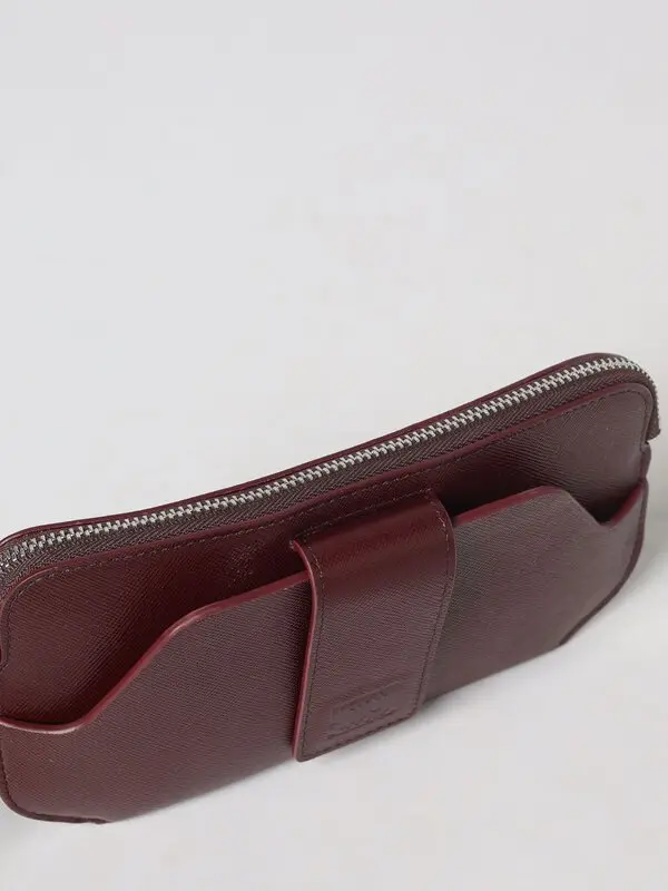 Paul Smith Saffiano Calf Leather Crossbody Bag With Removable Strap - Brown
