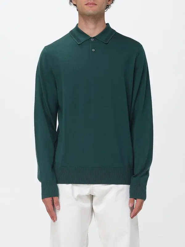 Paul Smith Long Sleeve Polo Sweater - Green