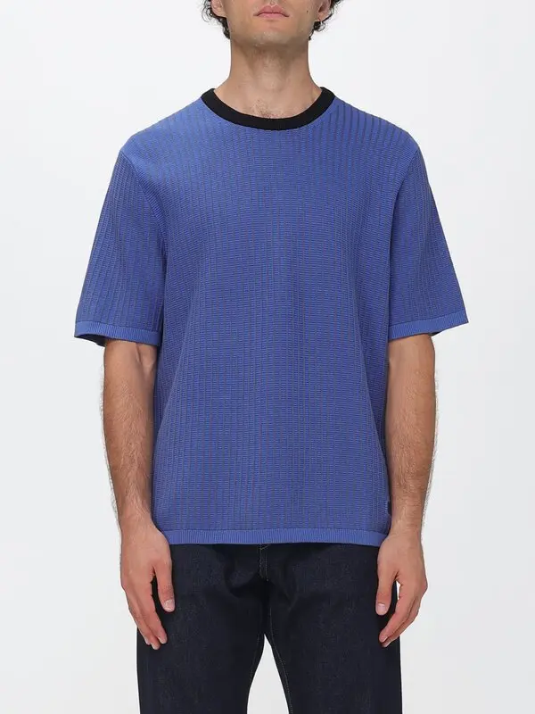 Paul Smith Ribbed Knit Short Sleeve Pullover - Indigo