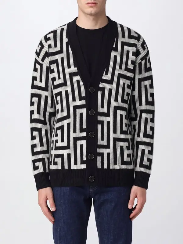 Balmain Monogram Knit Cardigan