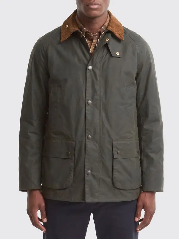 Barbour Waxed Cotton Jacket With Corduroy Collar