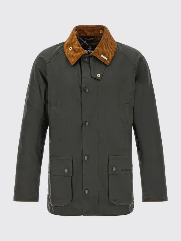Barbour Waxed Cotton Jacket With Corduroy Collar
