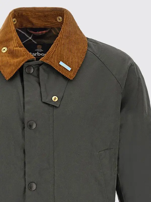 Barbour Waxed Cotton Jacket With Corduroy Collar