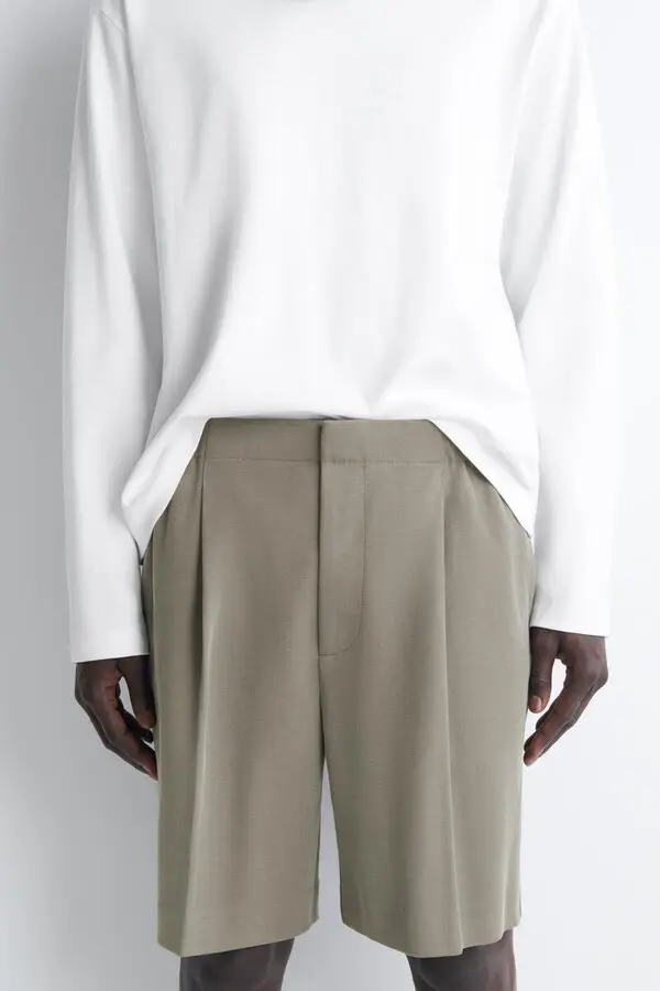 Cos Tailored Bonded-twill Shorts