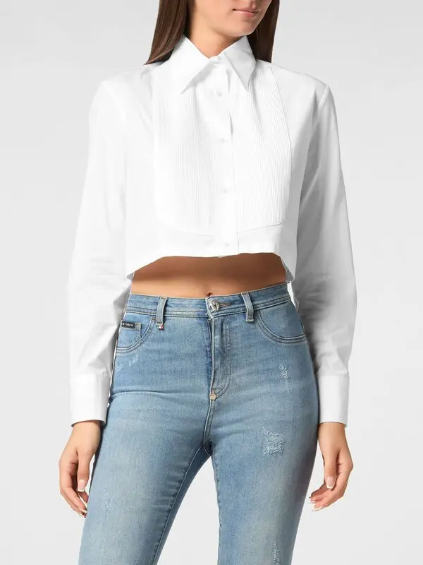 Philipp Plein Cropped Shirt With Open Back