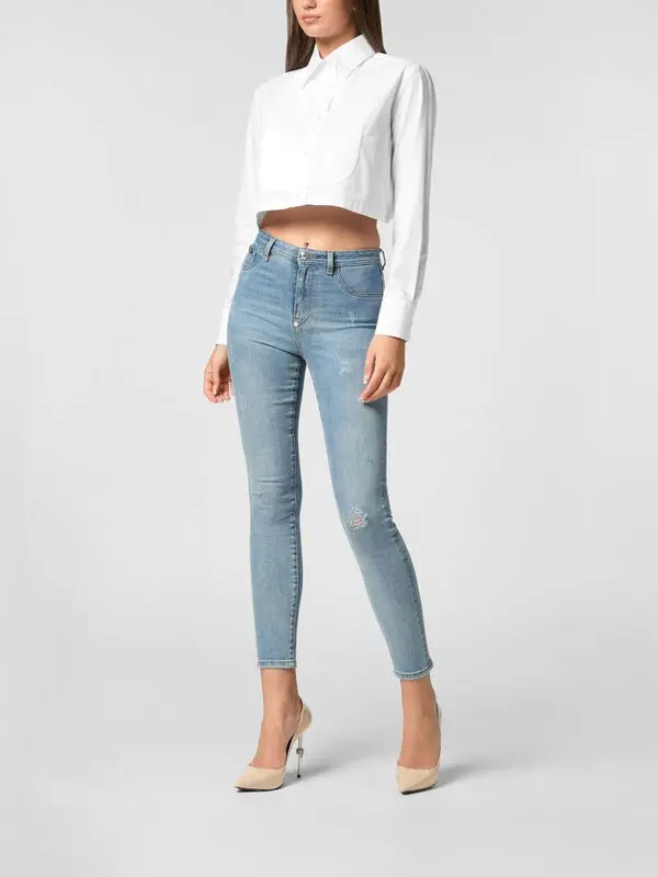 Philipp Plein Cropped Shirt With Open Back